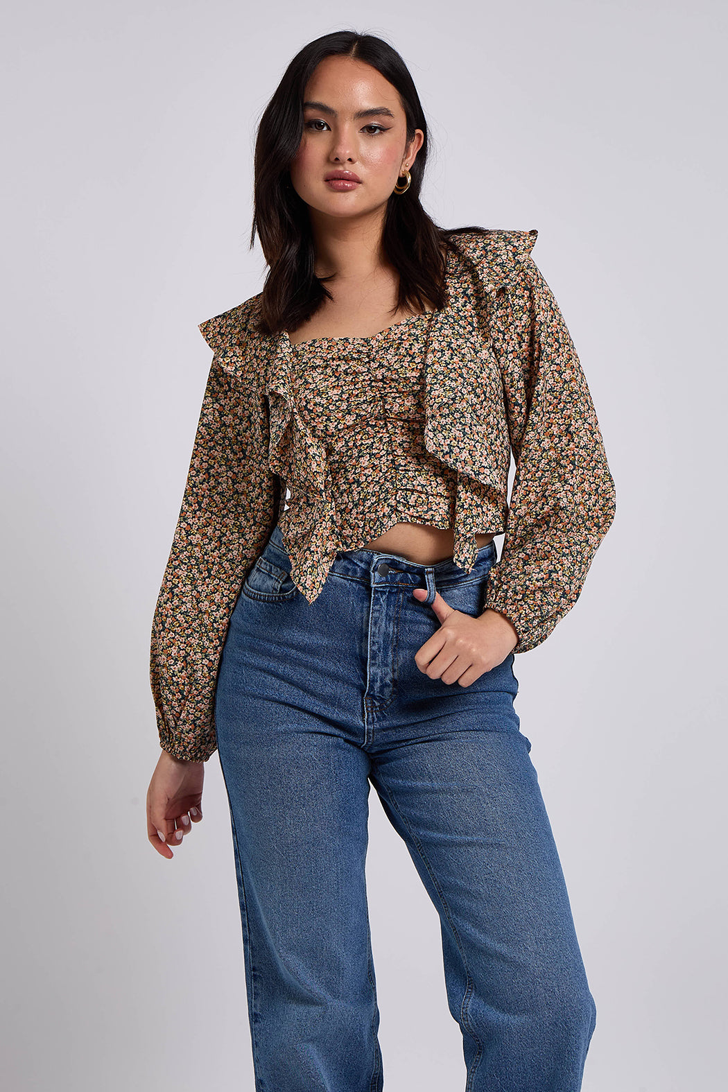 Liv Ruffle Floral Blouse – Urban Bliss