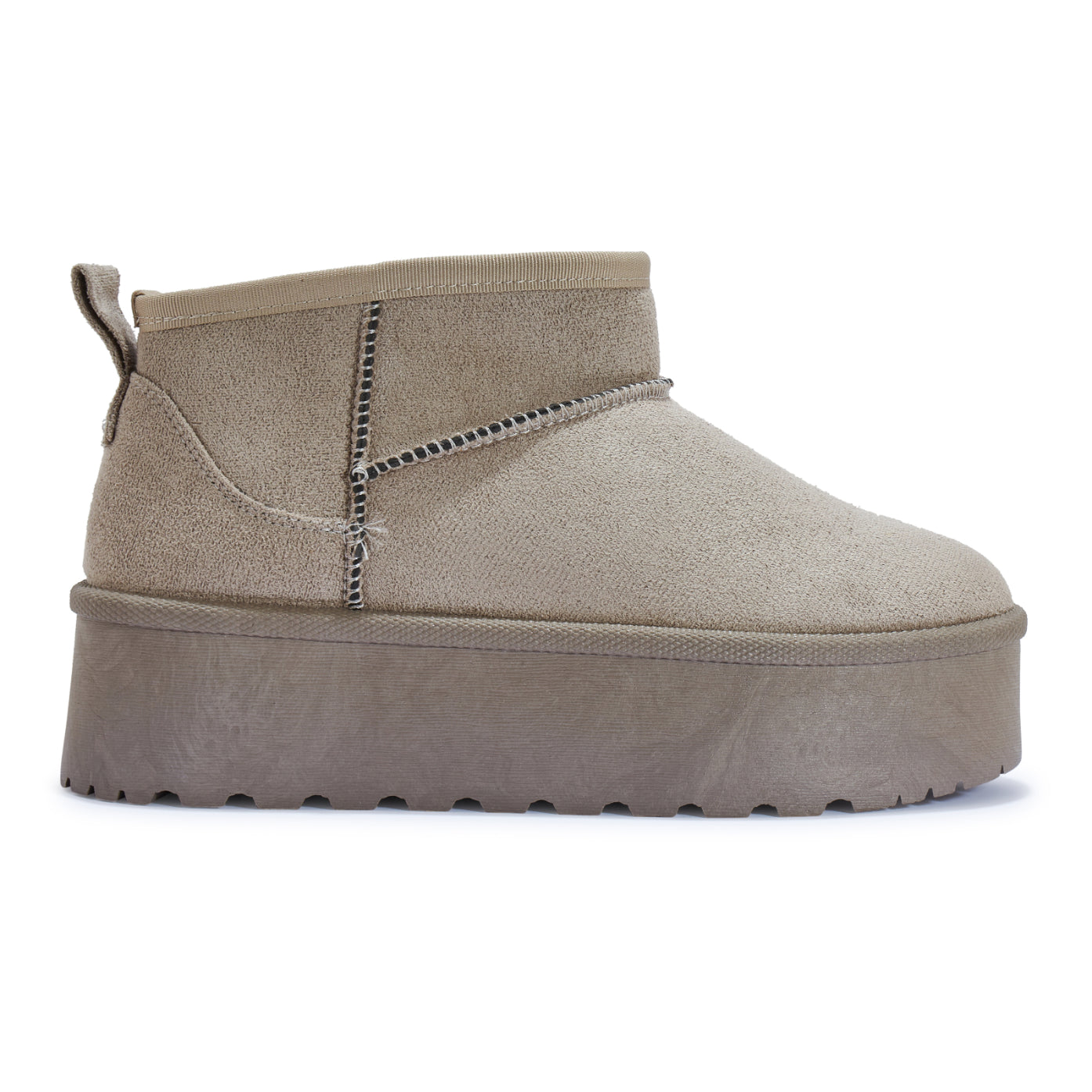 Light Grey Platform Faux Fur Lined Ankle Boot – Urban Bliss