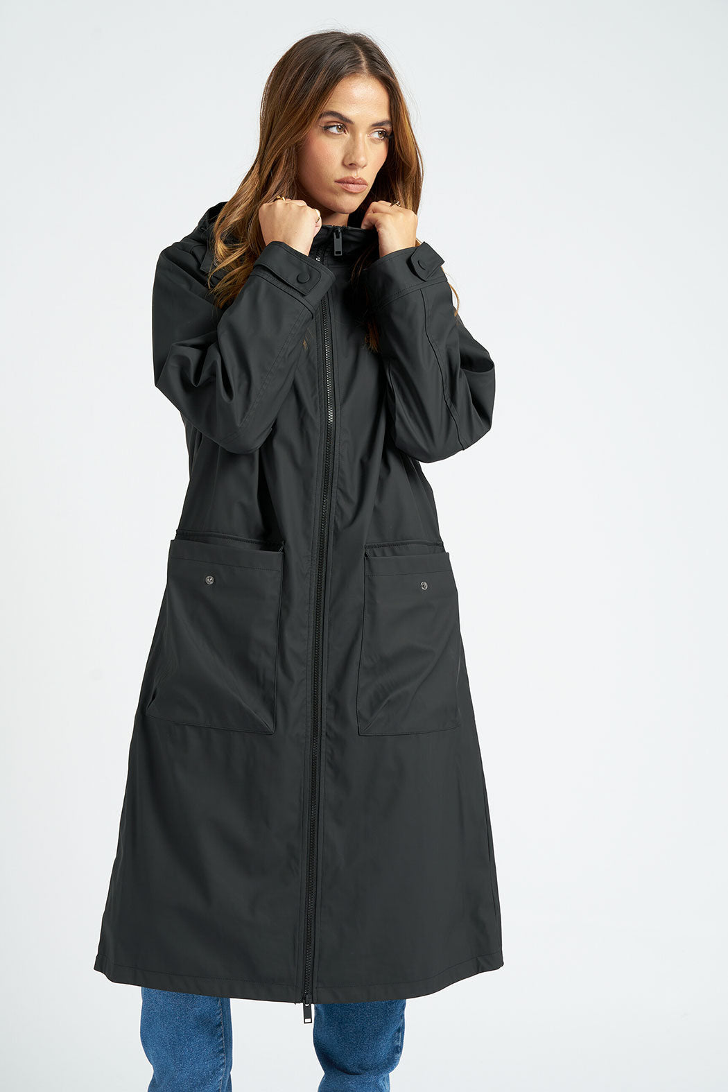 Black Rubberised Raincoat – Urban Bliss