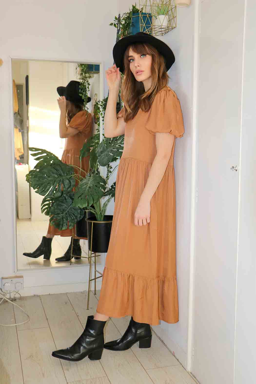 Lillian Tan Puff Sleeve Dress – Urban Bliss